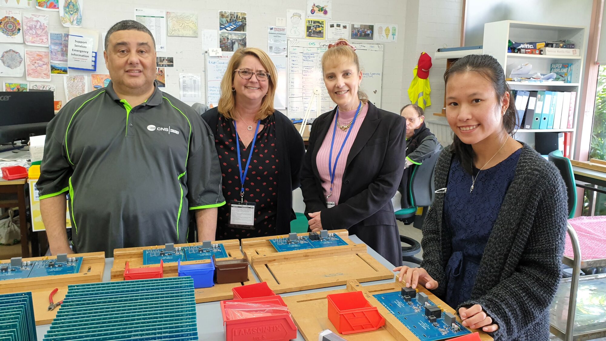 Alexandra Davis and Alison Bennett from Inala visit our facility. - CNS Precision Assembly